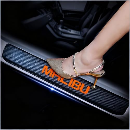 Amazon.com: 4Pcs Car Door Sill Protector for Chevy Malibu, Carbon Fiber ...