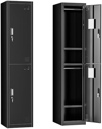 Amazon.com: Incbruce 2 Doors Locker Storage Cabinet, Tall Lockers for ...