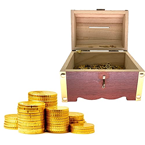 Wooden Treasure Chest Small Treasure Chest with Lock Treasure Chest ...