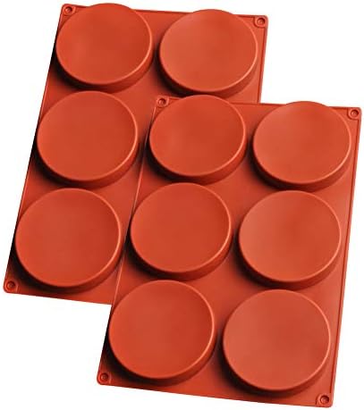 6-Cavity Large Round Disc Cake Moulds Silicone Resin Coaster Mould Non ...