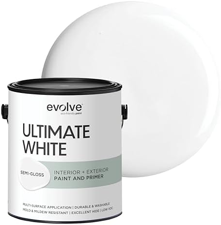 EVOLVE Ultimate White Paint & Primer in One, Semi-Gloss White, 1 Gallon ...
