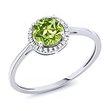 ・ブランド:Gem Stone King・モデル:GDL-0010-RD-PE-GR-CS-W-WG10K-S9.5・製造元/メーカー部品番号:GDL-0010・8月の誕生石、天然のペリドットを贅沢に使ったジュエリー。若葉のような明るいグリ...