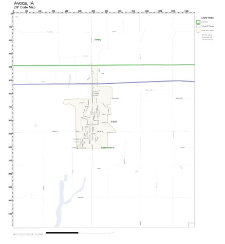 Amazon.com : ZIP Code Wall Map of Avoca, IA ZIP Code Map Not Laminated ...