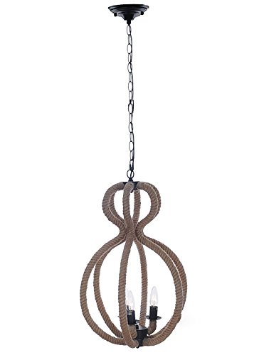Amazon.com: Nautical Rope Pendant Hanging Lamp Ceiling Fixture Light 47 ...