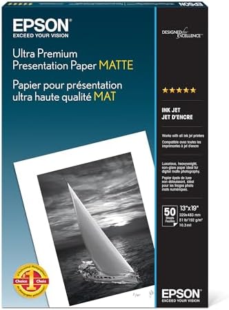 Epson Ultra Premium Presentation Paper MATTE (13x19 Inches, 50 Sheets ...