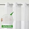 Amazon.com: eachope Stall No Hooks Needed White Shower Curtain with Snap-in Fabric Liner Set ...