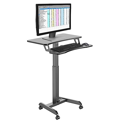 Snapklik.com : Kantek Systems Mobile Height Adjustable Sit Stand Desk