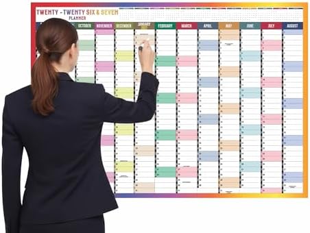 2026 2027 Wall Planner A1 Mid Year Academic Calendar Annual Study Chart ...
