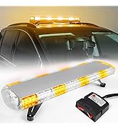 Amazon.com: PIILOO 38 Inch Rooftop Emergency Strobe Light Bar 72 LED ...