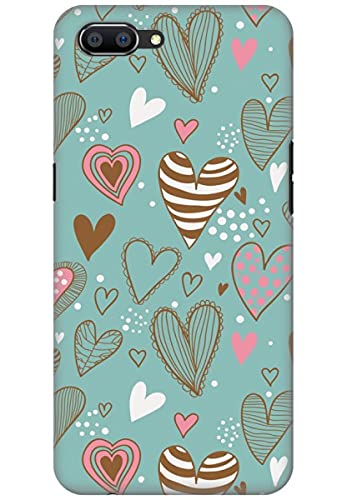 Hand Drawn Colourful Hearts Printed Back Cover Phone Case for Realme C1 ...