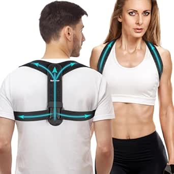Amazon.com: Posture Corrector for Women & Men, Adjustable & Breathable Upper Back Brace， Back ...