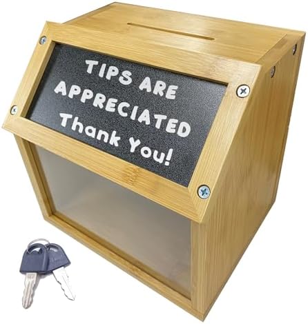 Amazon.com: Bamboo Tip Jar and Suggestion Box with Chalkboard, Chalk ...