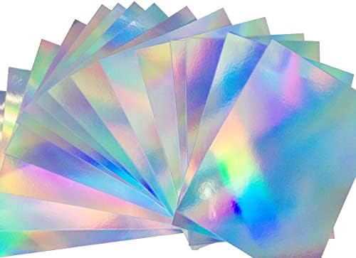 Amazon.com : 30 Sheets Holographic Card Stock Metallic Cardstock Paper ...