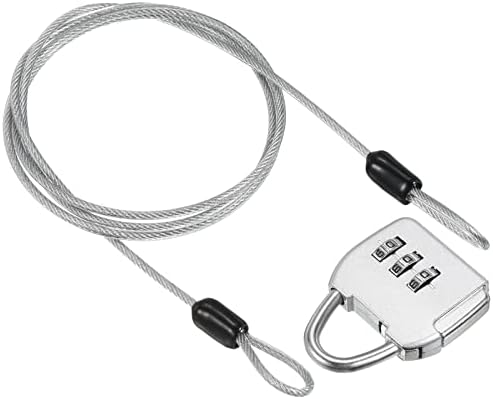 100CM/3.3ft 3mm Outdoor Travel Security Cable Lock,Braided Steel Coated ...