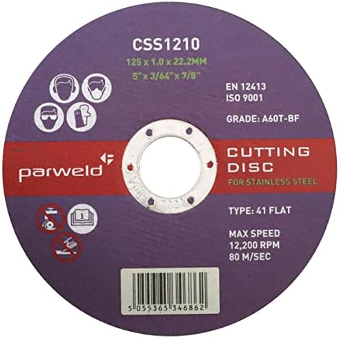 (PACK OF 10) Parweld (5") 125mm x 1mm Thin stainless Steel Cutting ...