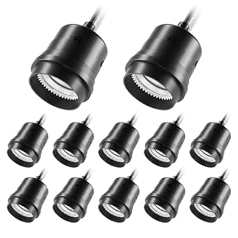 Temporary Pigtail Light Bulb Socket Set,DIY Lighting with 12 Pack Black ...