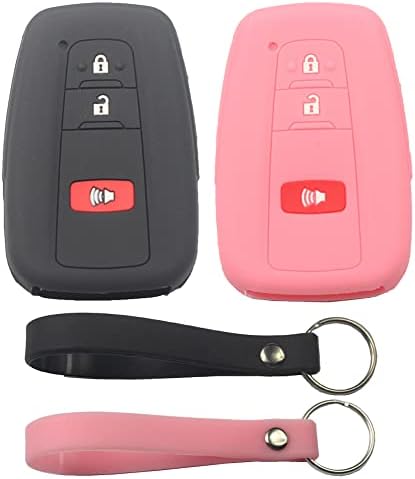 Amazon.com: kcpros 2Pcs Rubber Silicone 3 Buttons Smart Key Fob Cover ...