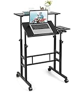 CASART Computer Desk, Wood Study Writing Desk PC Laptop Table with 4 ...
