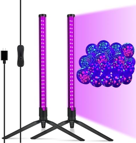 2 Pack Black Light Bar, 50 LEDs, 395nm Table Blacklight Fixture, UV ...