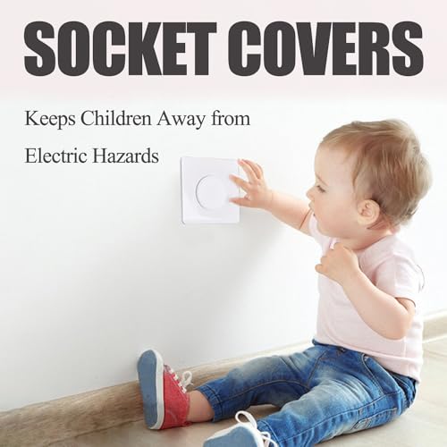 SYEYCW 32 Pcs Child Safety Plug Socket Covers, Baby Plug Socket Covers ...