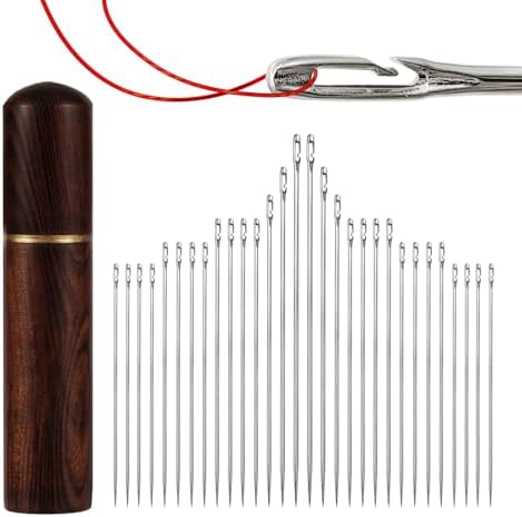 30Pcs Self Threading Needles for Stitching, Quilting, Embroidery, and ...
