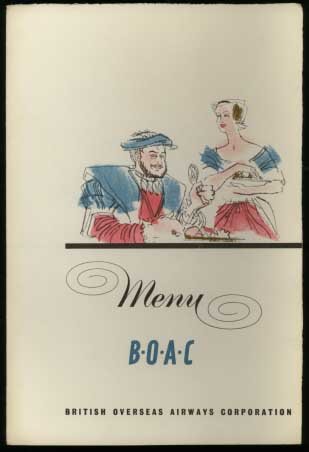 British Overseas Airways Corporation Britannia 312 BOAC Menu: BOAC ...