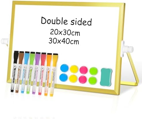 DOLLAR BOSS Magnetic Desktop Whiteboard 20x30cm Double Sided Dry Erase ...