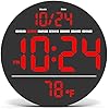 Amazon.com: Digital Wall Clock with Large LED Display, Date ...