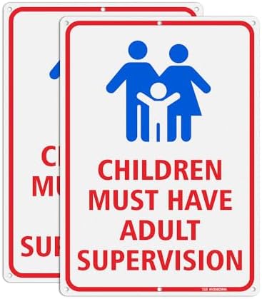 Amazon.com: T&R Children Must Have Adult Supervision Sign - 2 Pack - 14 ...