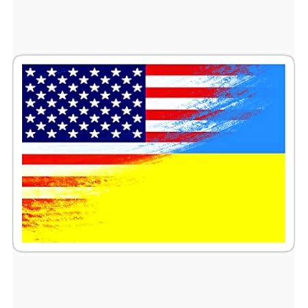 Amazon.com: USA Ukraine Flag Ukrainian American Immigrant - Sticker ...