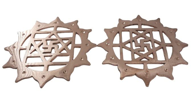 Buy Shubh Sanket Vastu Copper Swastik with Lotus Flower Plate for Vastu ...