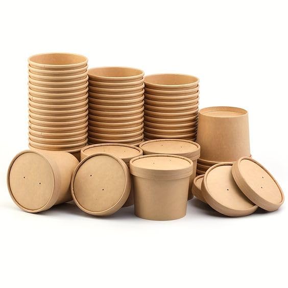 Hygiene Packaging 25 Pcs Round Disposable Thick-Walled Biodegradable ...