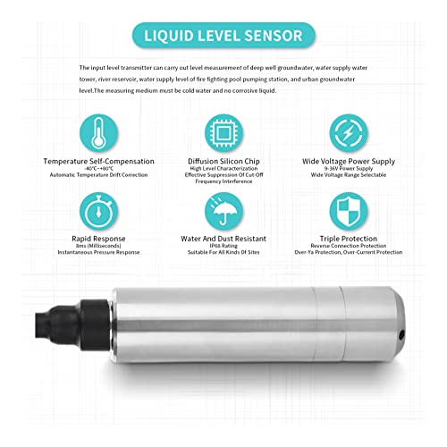 Water Level Sensor, 4-20mA Throw in Type Water Level Sensors, Anti ...