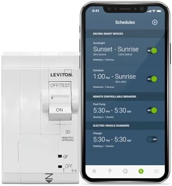 Leviton 2nd Gen Smart Circuit Breaker with Remote Control, GFPE, 2-Pole ...