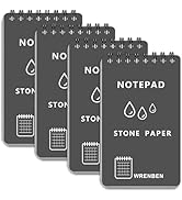 Amazon.com : WRENBEN 4PCS Weatherproof Stone Paper Notebook 3"x5" with ...