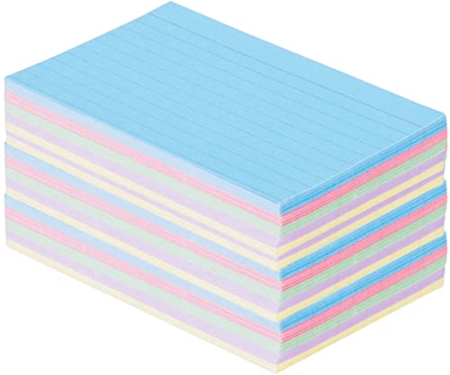 Snapklik.com : 1InTheOffice Colored Index Card 3x5, Pastel Index Cards, Ruled Flash Cards ...