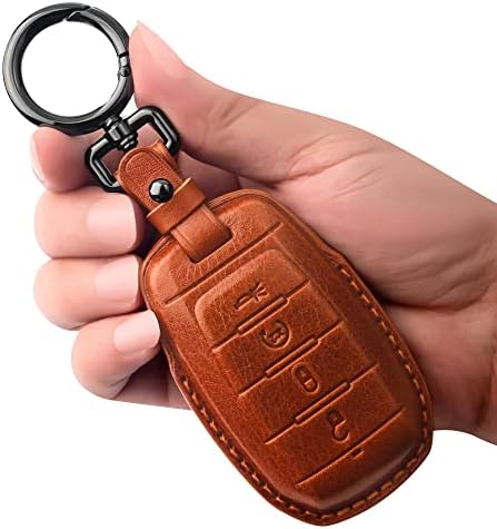 Amazon.com: Tukellen for Dodge Key Fob Cover Genuine Leather Key Case ...