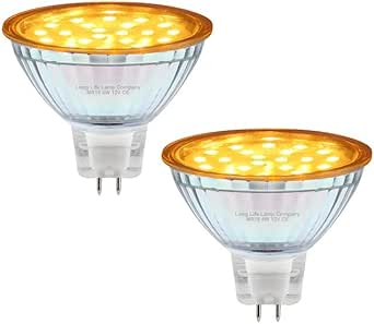 Long Life Lamp Company 2 x 12v LED MR16 Amber 4w Low Voltage Spot Light ...