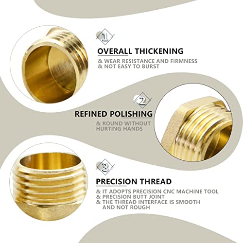Bwintech 2 Pcs 1″ Male BSP Thread Brass Male Cap Hex Socket Pipe Plug ...