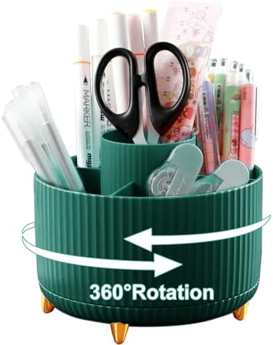 Lenfuos Rotating Pen Pencil Holder Desk Organiser - 360 Degree Pencil ...