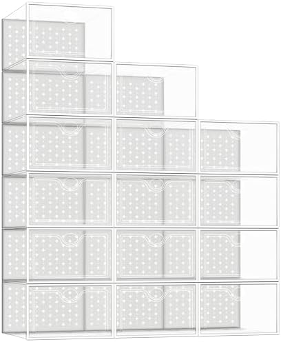 Amazon.com: Pinkpum 15 Pack X-Large Shoe Storage Boxes Fit Size 12 ...