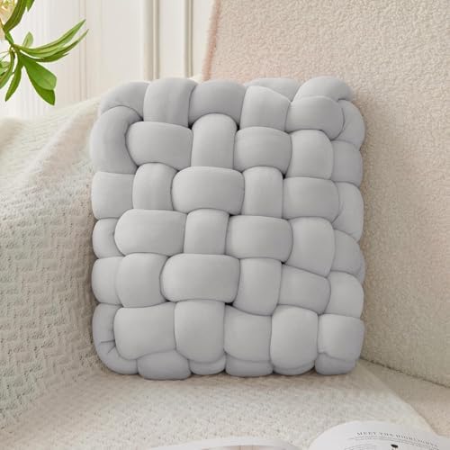 Knot Pillow,Knot Cushion,Square Plush Throw Pillow Handmade Soft ...