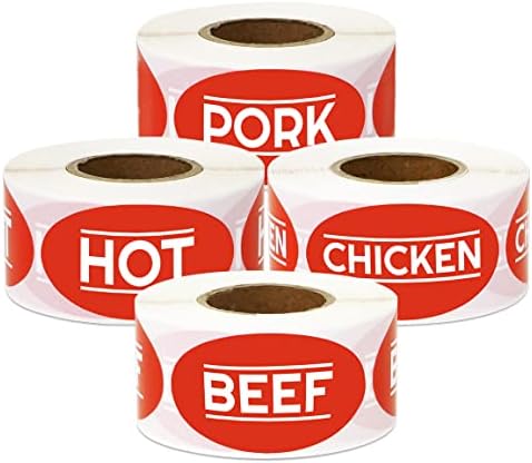 Amazon.com : Chicken Stickers - 1.75 x 1 Inch Chicken Meat Food Labels ...