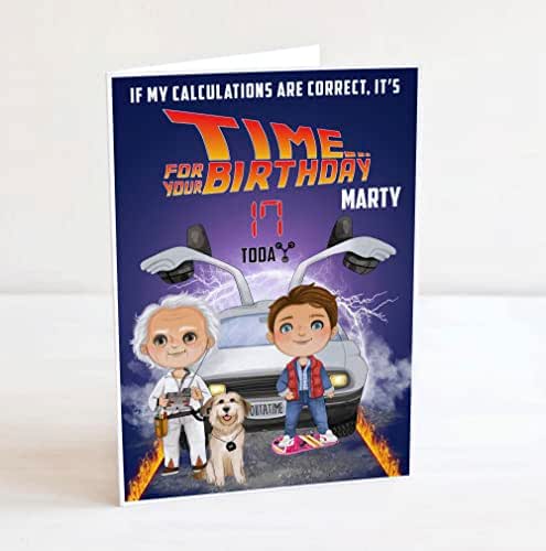 Back to the Future inspired Birthday Card - personalised : Amazon.co.uk ...