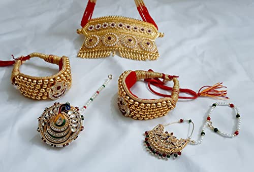 Buy KARISHMA FASHION Gold-Plated Rajasthani Bridal Dulhan Jewellery Set ...