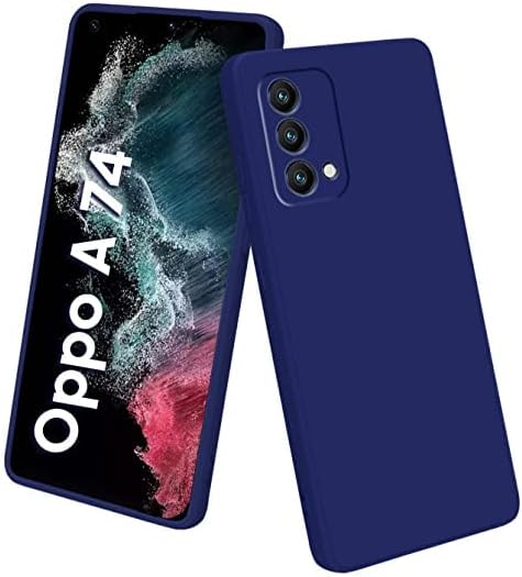 VSHOP Liquid Silicone Oppo A74 5G Back Cover Case| Microfiber Inside ...