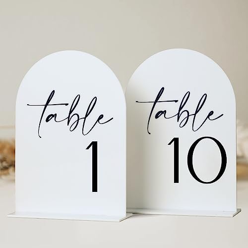 Amazon.com: JINMURY Acrylic Wedding Table Numbers 1-10 with Stands, 10 ...