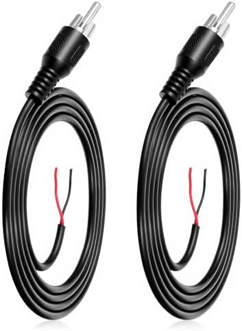 Amazon.com: Fyntave RCA to Bare Wire Speaker Cable 2 Pack 3.3 ft ...