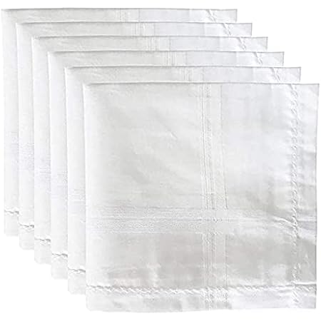 Buy (Pack of 6) Men's/Gents White Handkerchief, Rumal, Hanky, Hankies, 100% Cotton Premium ...