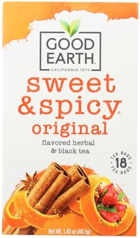Amazon.com : Good Earth Herbal & Black Tea, Sweet & Spicy, 18 Count Tea ...